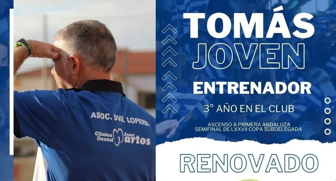 El AD Lopera comunica la continuidad de Tomás Joven en su banquillo - Albero y Mikasa