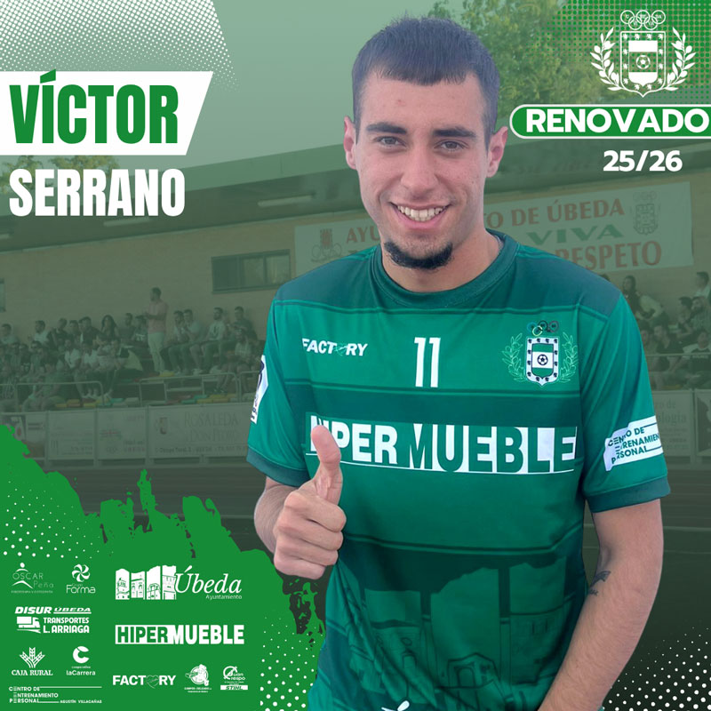 Víctor Serrano renueva su compromiso con el CD Úbeda Viva - Albero y Mikasa